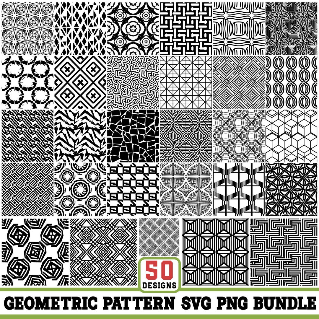 Geometric Seamless Pattern Svg Bundle |lines Geometric Svg |background ...