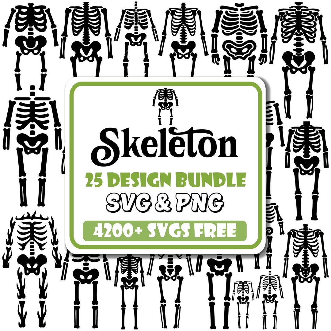 Skeleton Svg Bundle |skeleton Costume Svg |spooky Skeleton Bones Svg ...