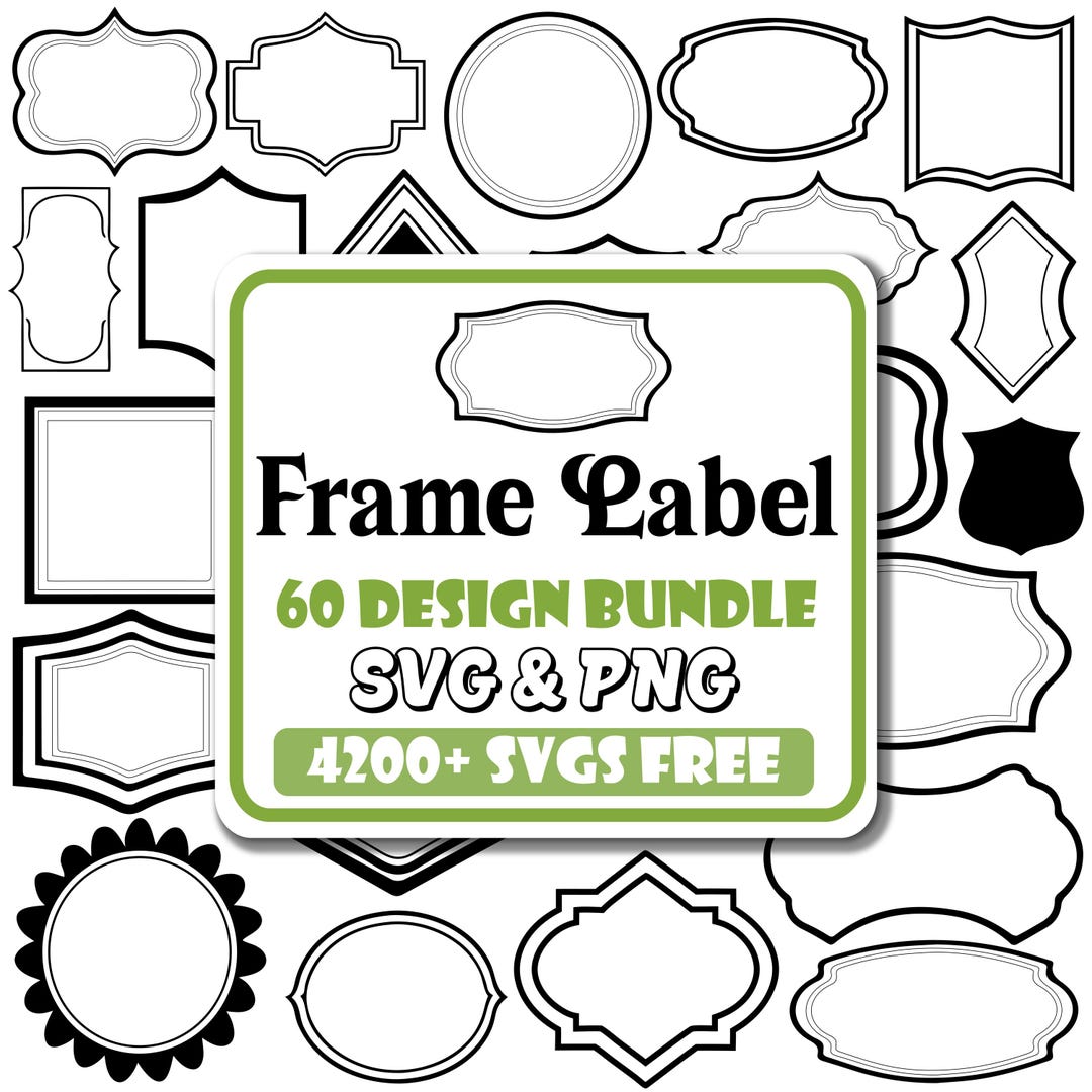 Frame Label SVG Bundle |retro Sticker Label |bottle Label |branding ...