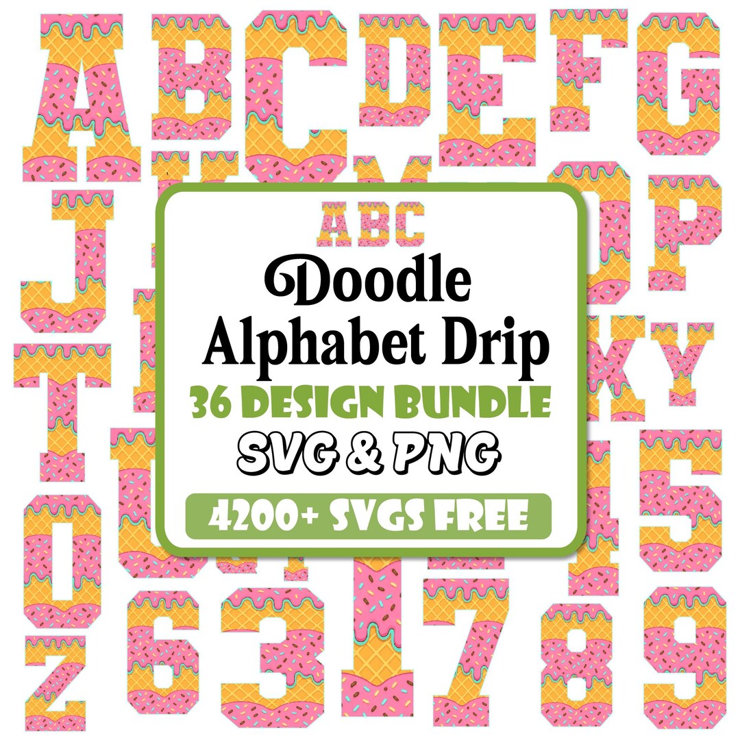 Doodle Drip Alphabet PNG Bundle | Wavy Font (digital Download) - Etsy