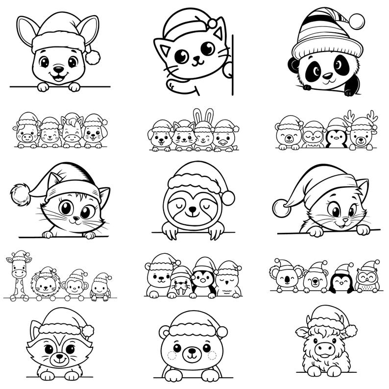 Cute Christmas Animals SVG Bundle |woodland Animals Svg |cute Reindeer ...