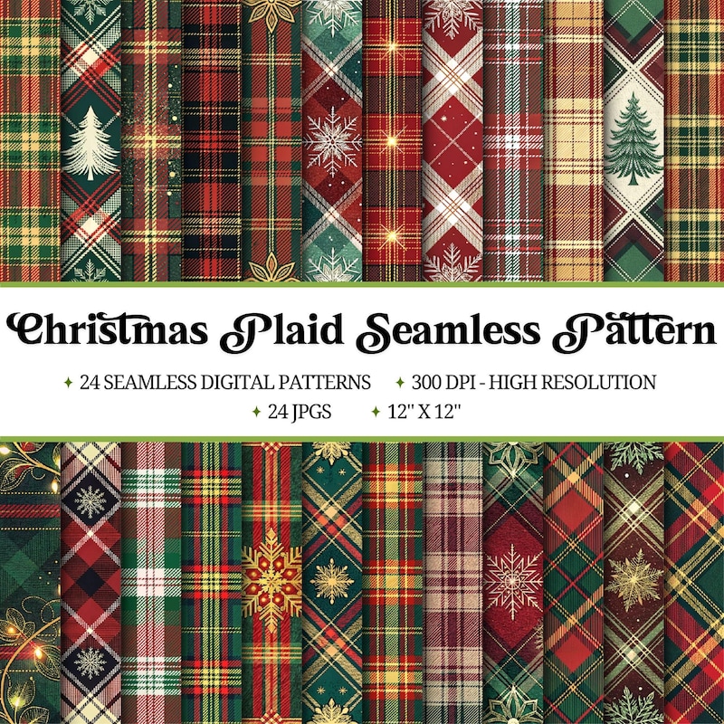 Plaid Christmas Patterns - Etsy