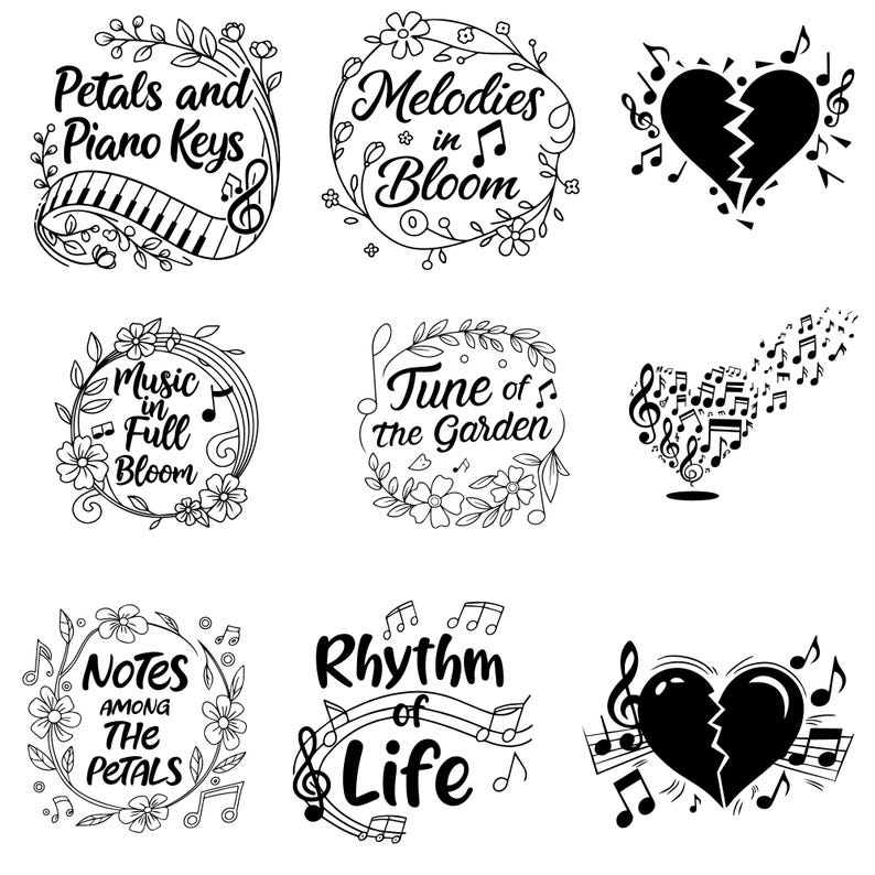 Paquete SVG de notas musicales: Guitarra, clave de sol (descarga ...