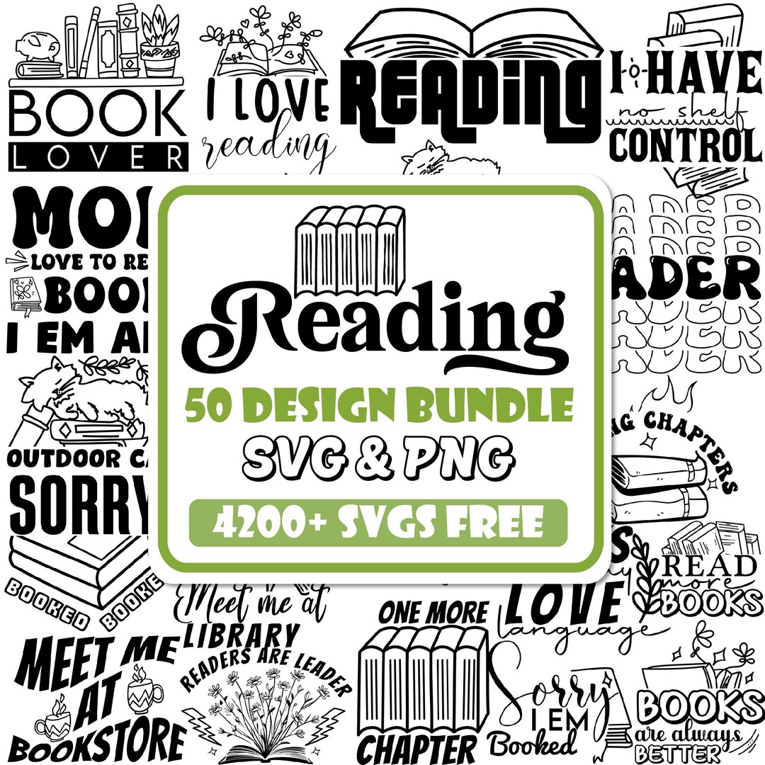 Reading SVG Bundle: Floral Books, Book Lover Designs (digital Download ...