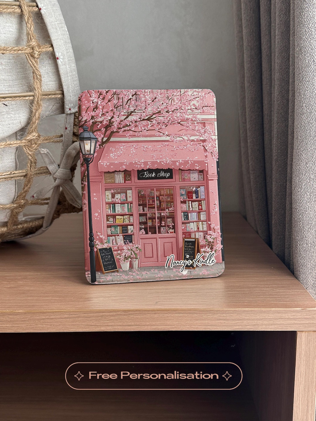 Sweet Pink Bookshop Kindle Case 2024, Custom Name Paperwhite 11th 6.8 ...