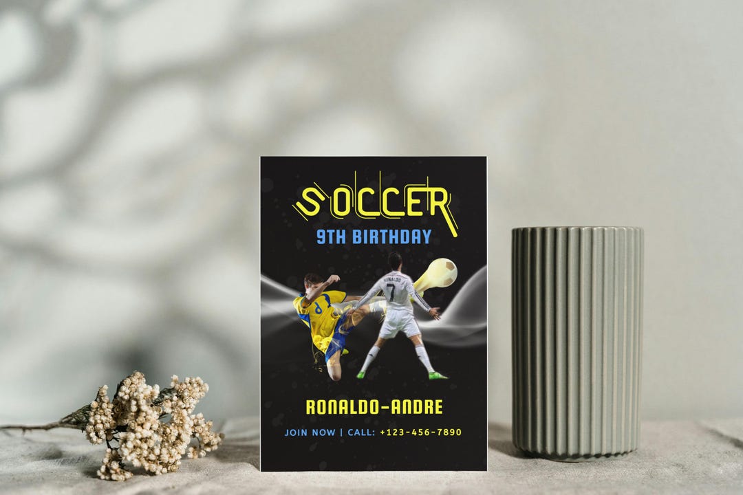 Cristiano Ronaldo Birthday Card - Football Themed Printable - Digital ...