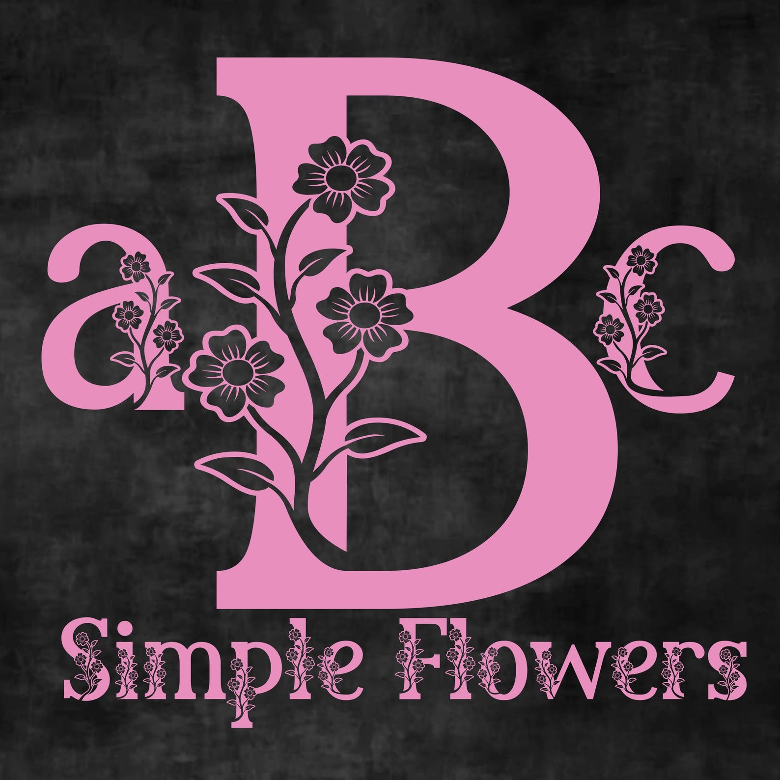 Simple Flowers DIGITAL DOWNLOAD Custom Name Monogram Personalized ...