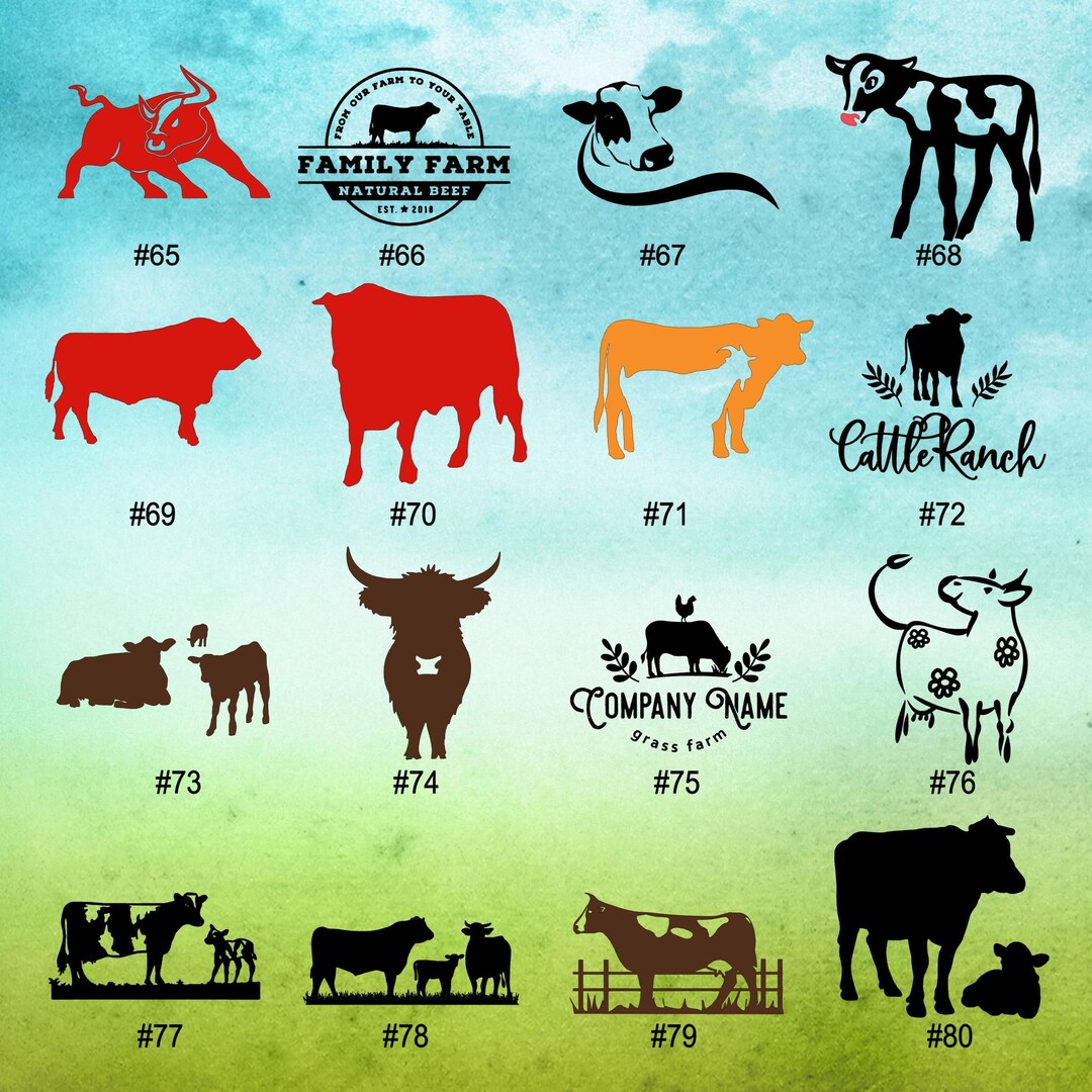 Cows 81-96 Country Life Vinyl Decals Monogram Custom Name Personalized ...