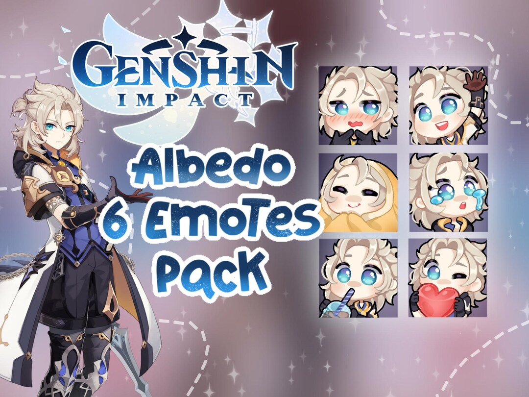 Genshin Impact Albedo 6 Chibi Emotes Pack - Etsy