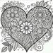 Pack of 25 Coloring Pages of Cute Little Hearts for Children and Adults ...