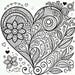 Pack of 25 Coloring Pages of Cute Little Hearts for Children and Adults ...