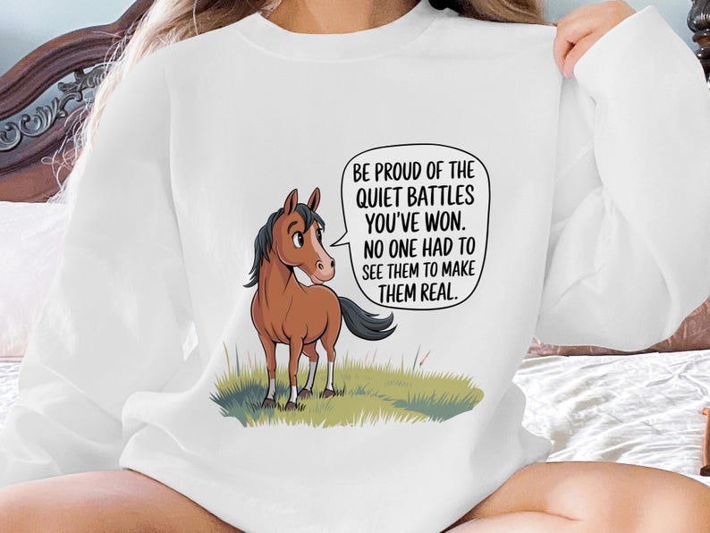 Mental Health Clipart, Cartoon Horse SVG, Positive Quote Sticker ...