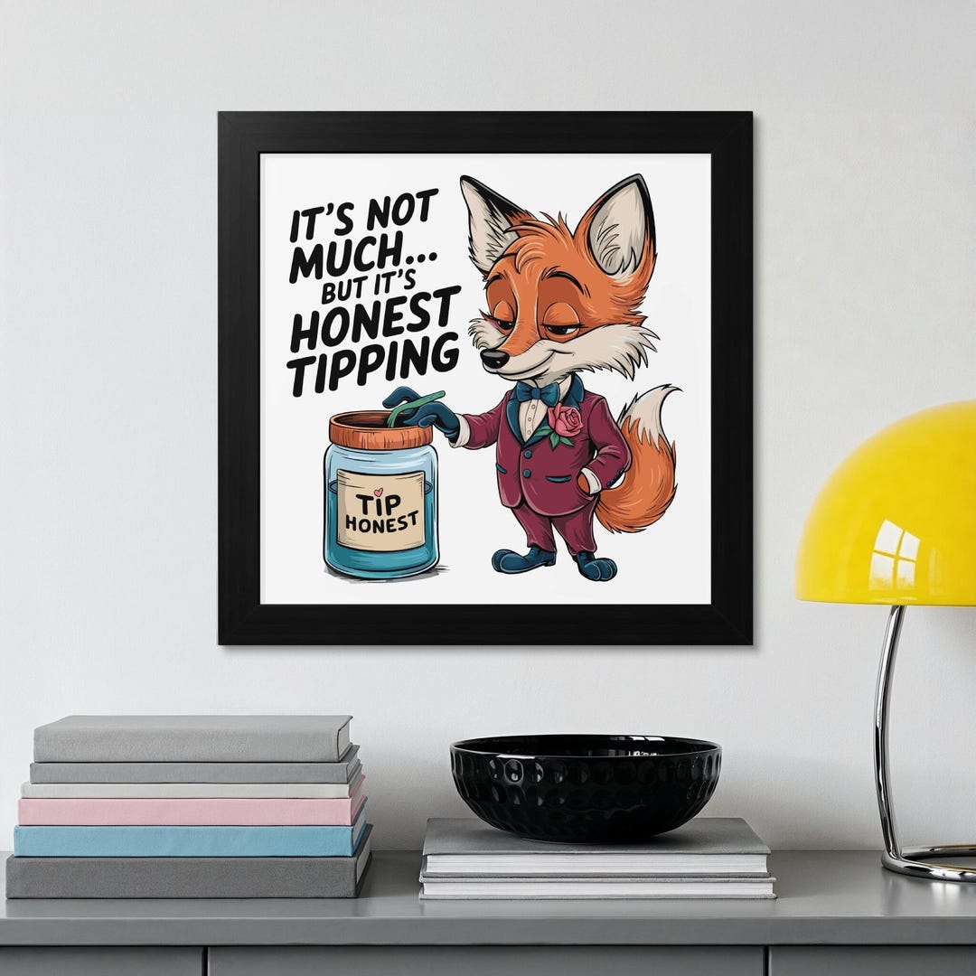 Funny Fox Tip Jar Sign Clip Art File, SVG PNG, Printable Digital File ...