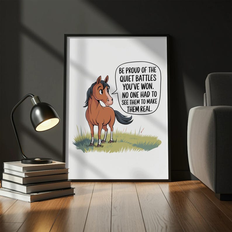 Mental Health Clipart, Cartoon Horse SVG, Positive Quote Sticker ...