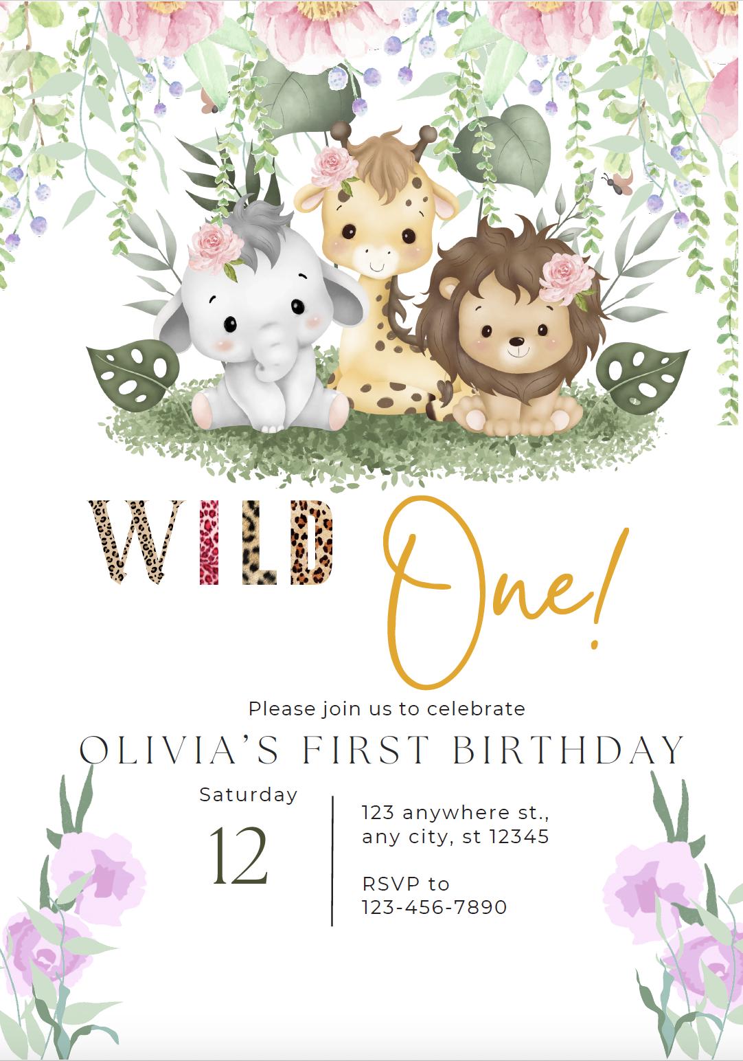 Wild One Adventure: Editable Animated Birthday Card - Etsy