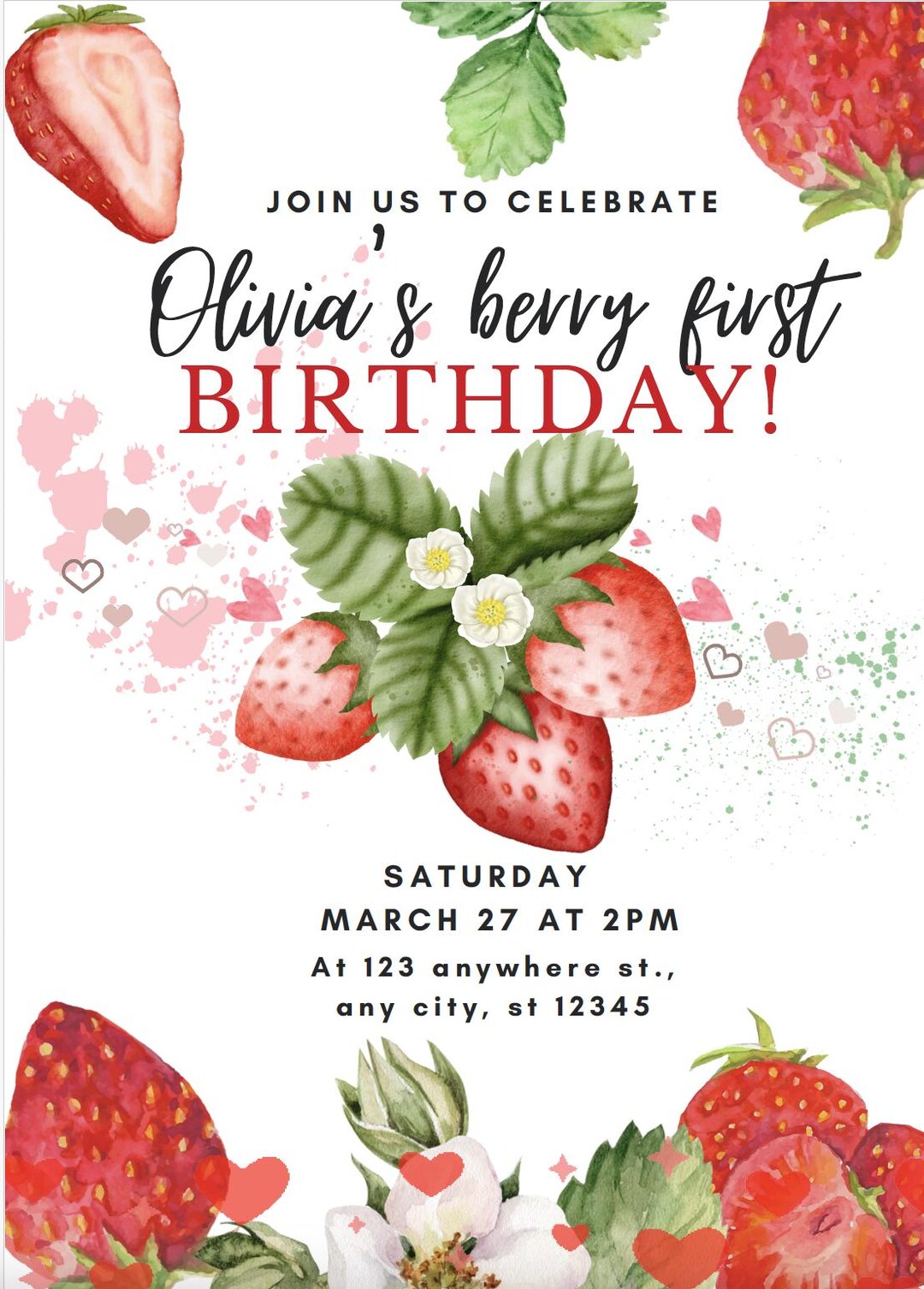 Berry First: Editable Animated Birthday Card - Etsy