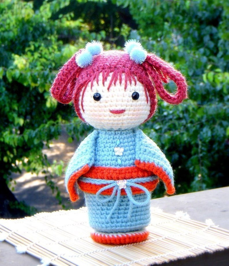 Crochet Amigurumi Pattern Chocho Kokeshi Doll Tutorial PDF - Etsy