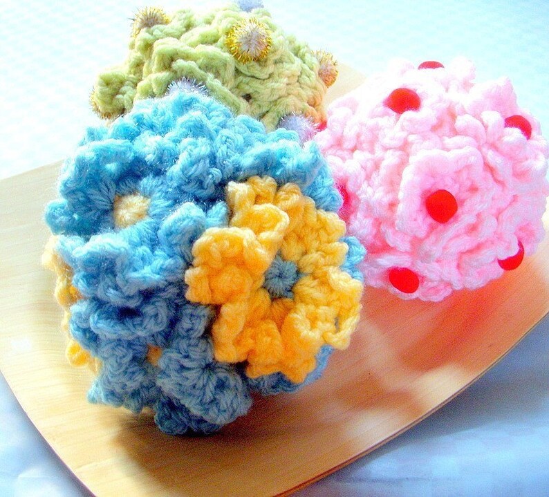 Crochet Decorative Flower Balls - 3 Crochet Flowers Patterns / PDF - Etsy