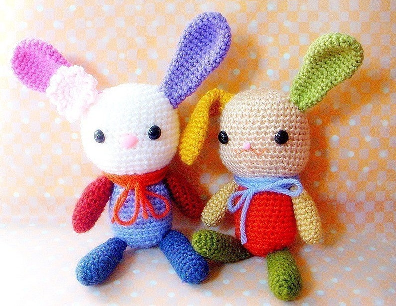 Amigurumi Bunny Pattern - Rainbow Bunny - Crochet Animal Tutorial PDF ...