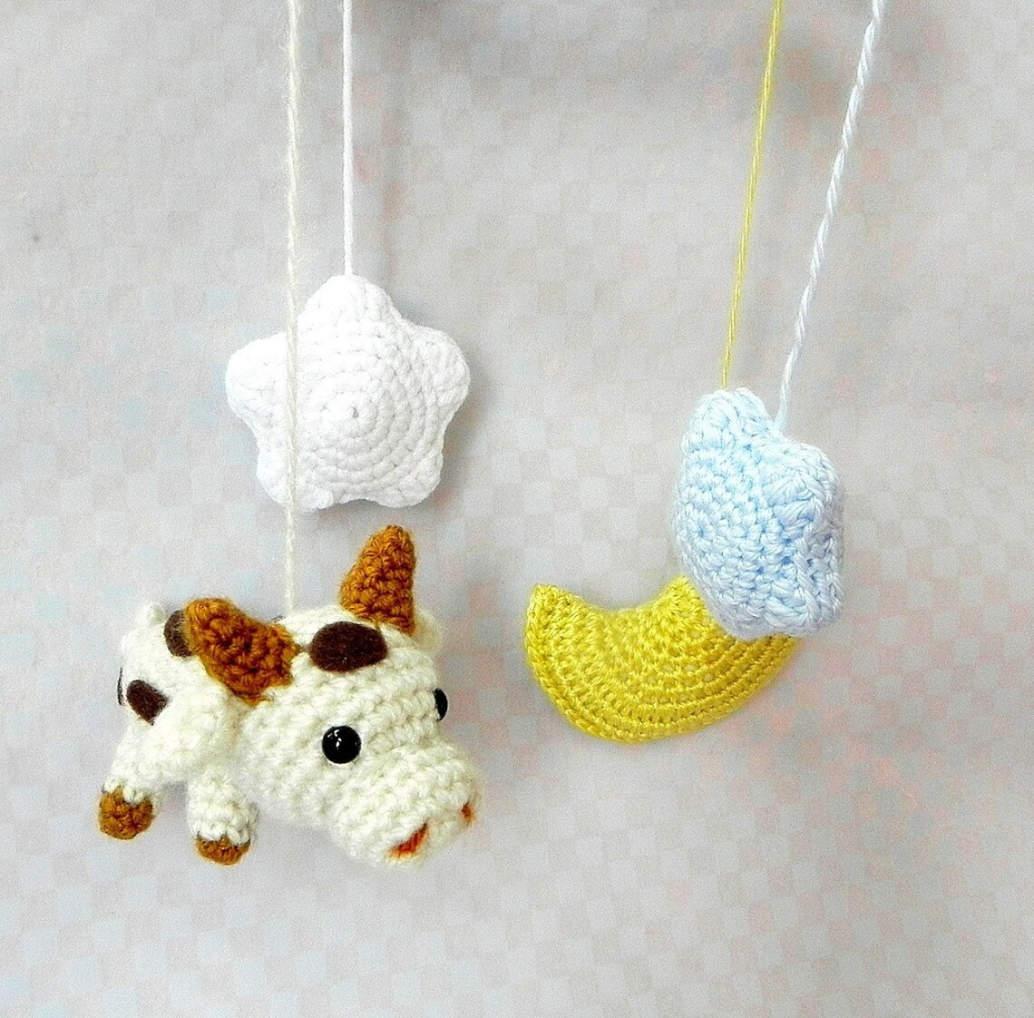 Amigurumi Toy Pattern Cow N Moon Crochet Amigurumi Mobile - Etsy