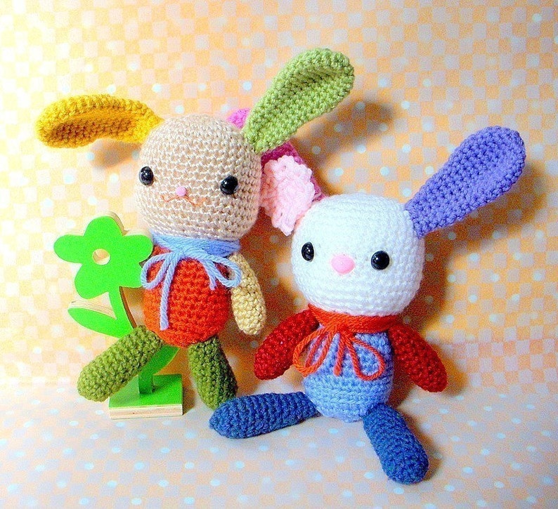 Amigurumi Bunny Pattern - Rainbow Bunny - Crochet Animal Tutorial PDF ...