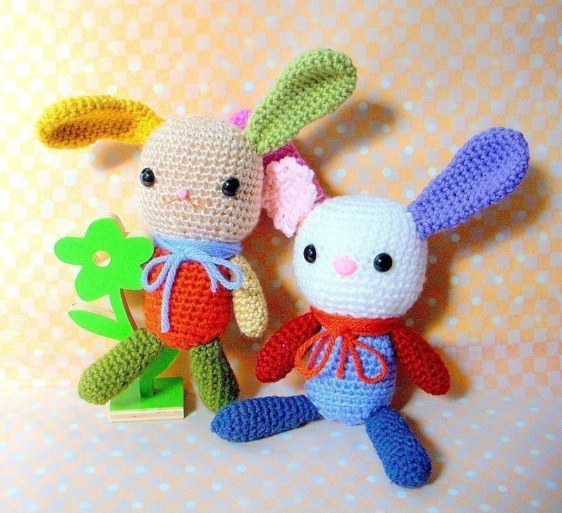 Amigurumi Bunny Pattern - Rainbow Bunny - Crochet Animal Tutorial PDF ...