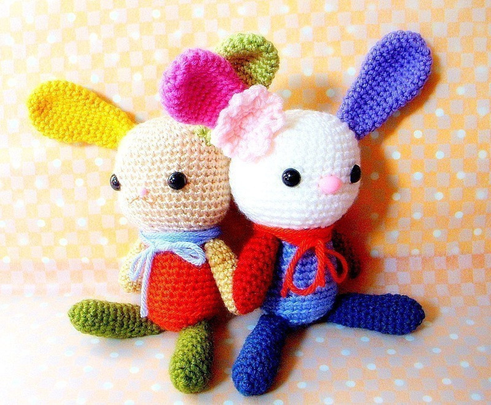 Amigurumi Bunny Pattern - Rainbow Bunny - Crochet Animal Tutorial PDF ...