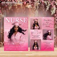 Modern Minimalist Nursing Graduation Announcement Card, BSN RN Nurse ...