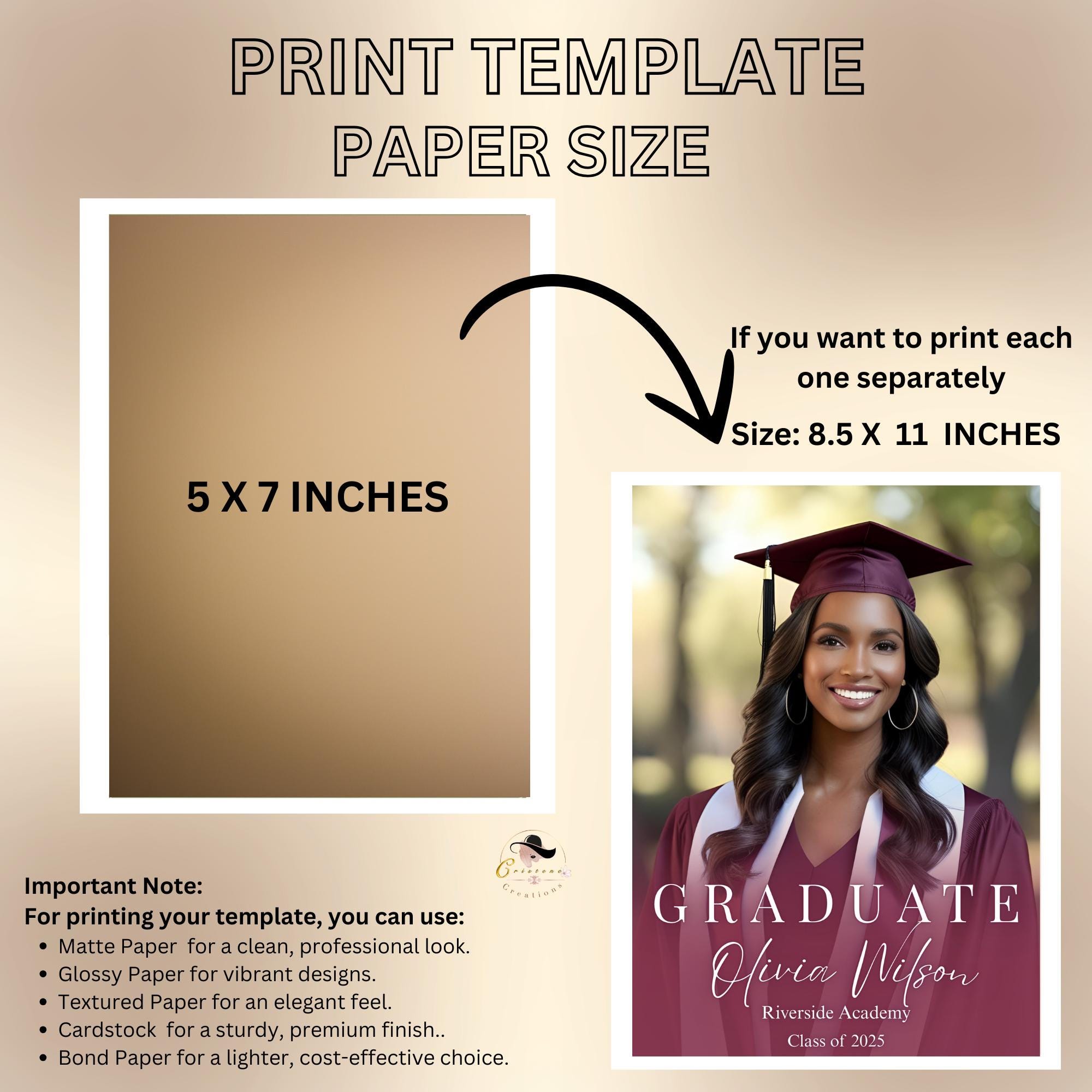 Maroon Graduation Announcement 2025 Invitation for Female, Senior Grad ...