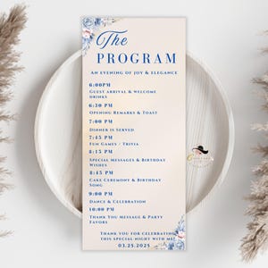 Editable Menu and Program Template, Wedding Menu Cards Gold White ...