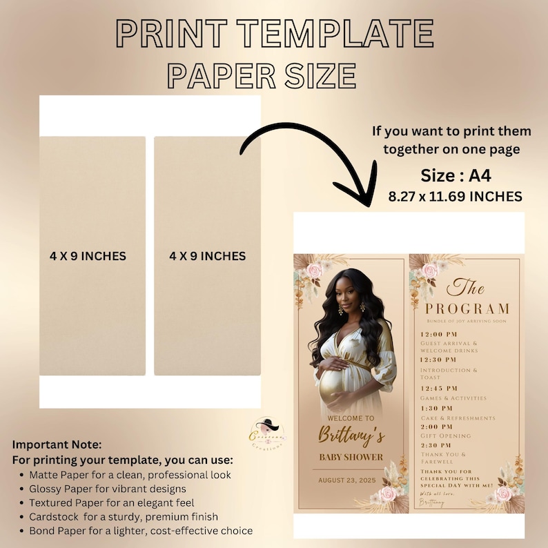 Editable Baby Shower Program Template Boho Neutral Baby Shower ...