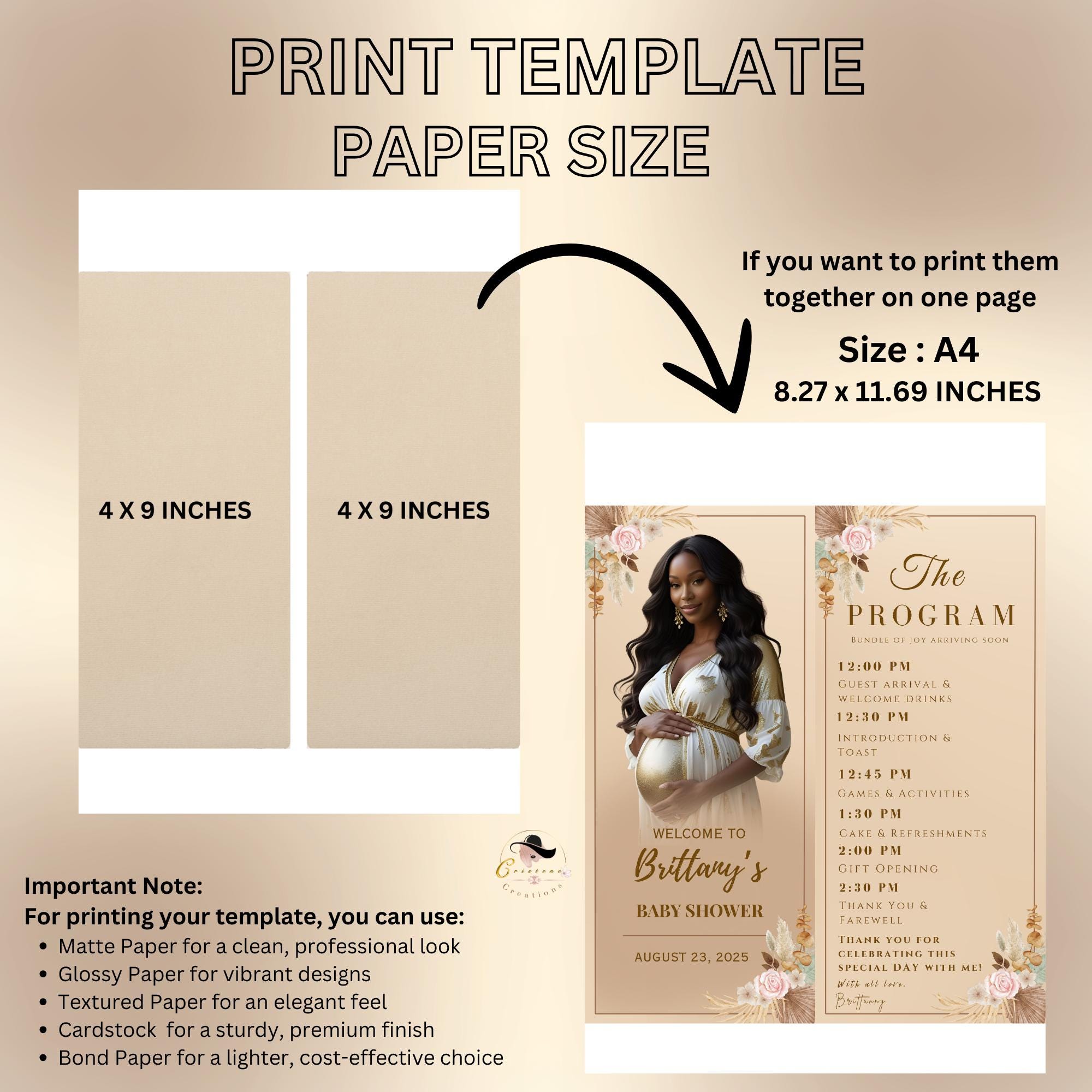 Editable Baby Shower Program Template Boho Neutral Baby Shower ...