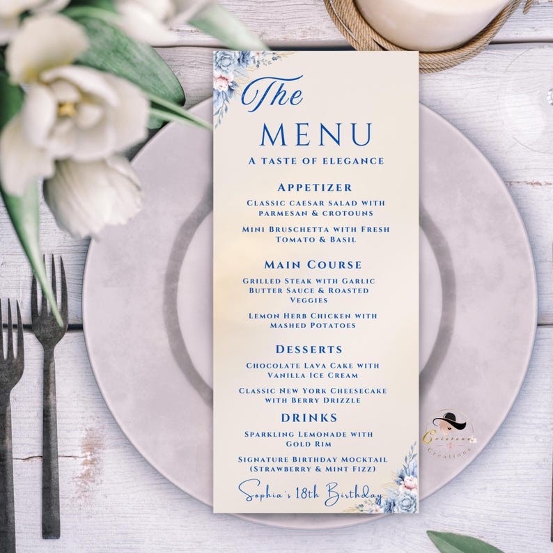 Editable Menu and Program Template, Wedding Menu Cards Gold White ...