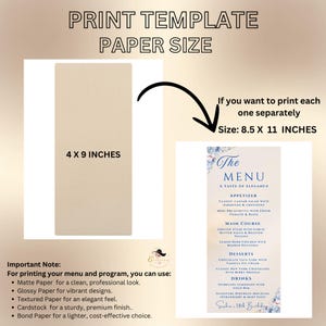 Editable Menu and Program Template, Birthday Dinner Menu Cards ...