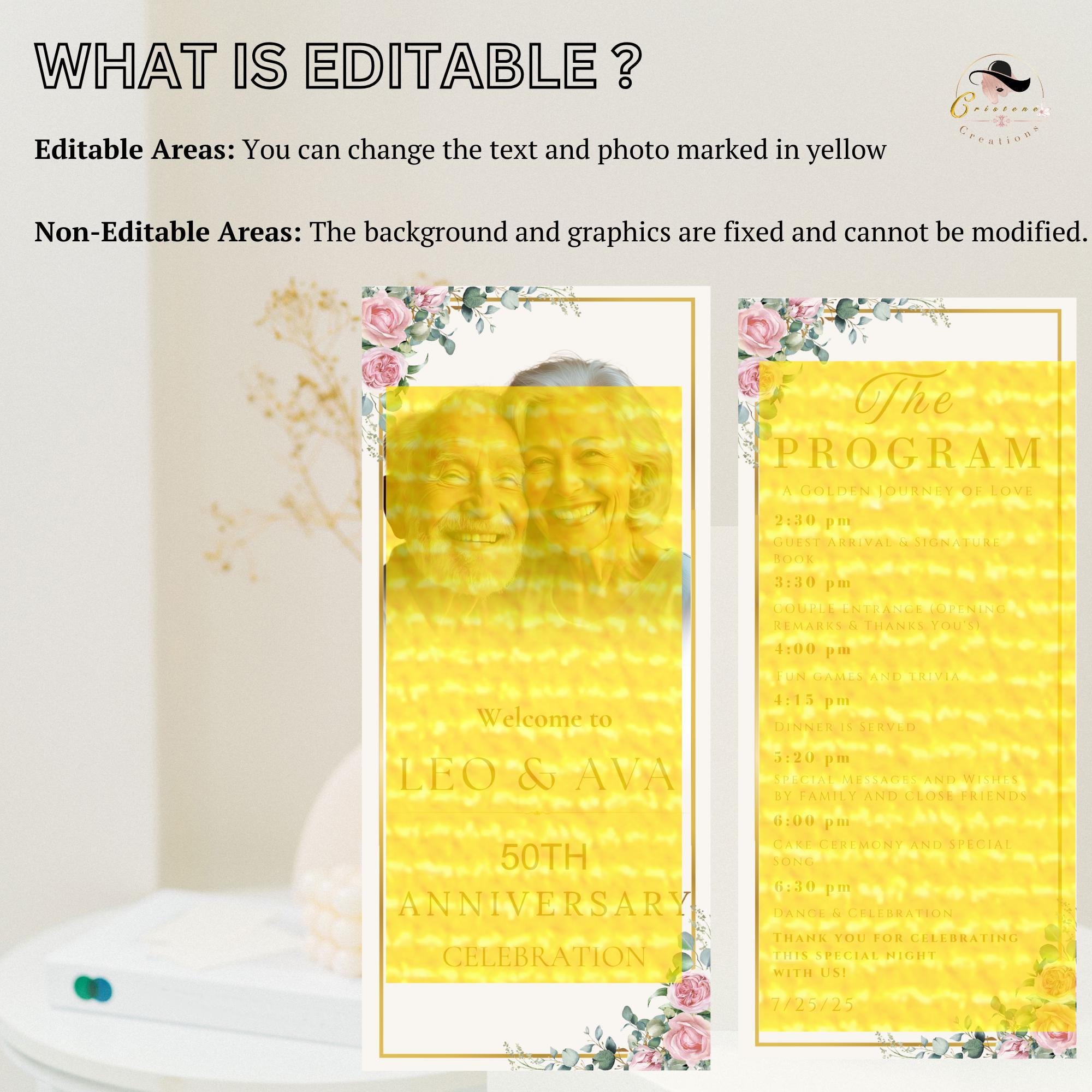 Golden Anniversary Program Template 50th Wedding Anniversary Program ...