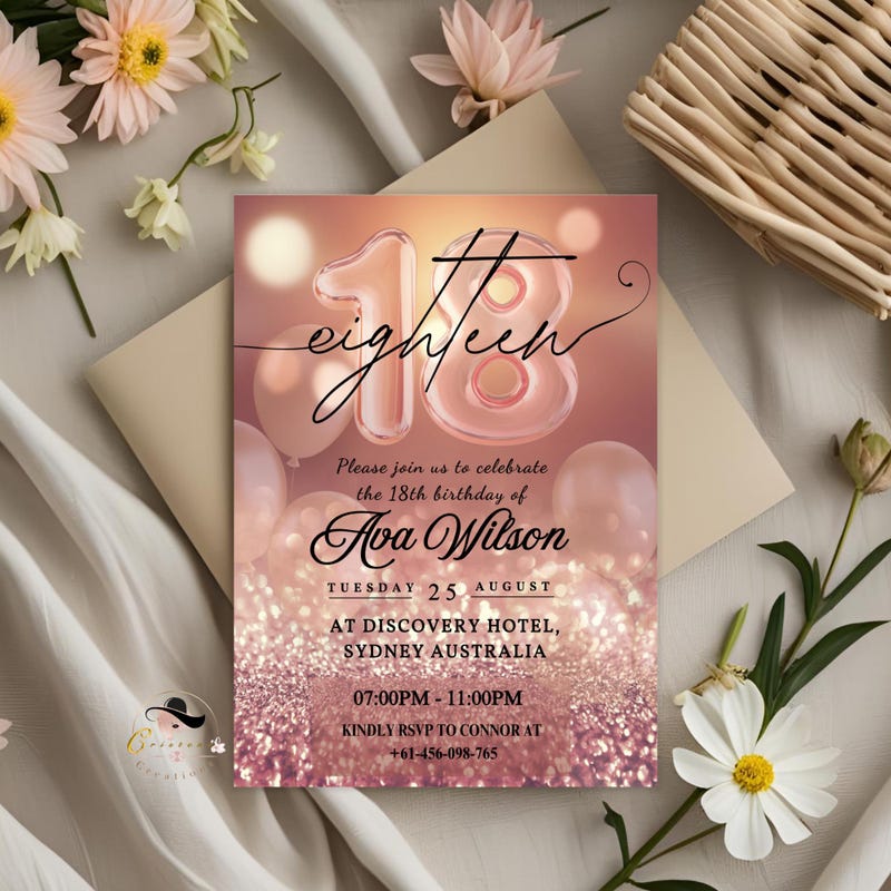 Debut Invitation 18 Roses - Etsy