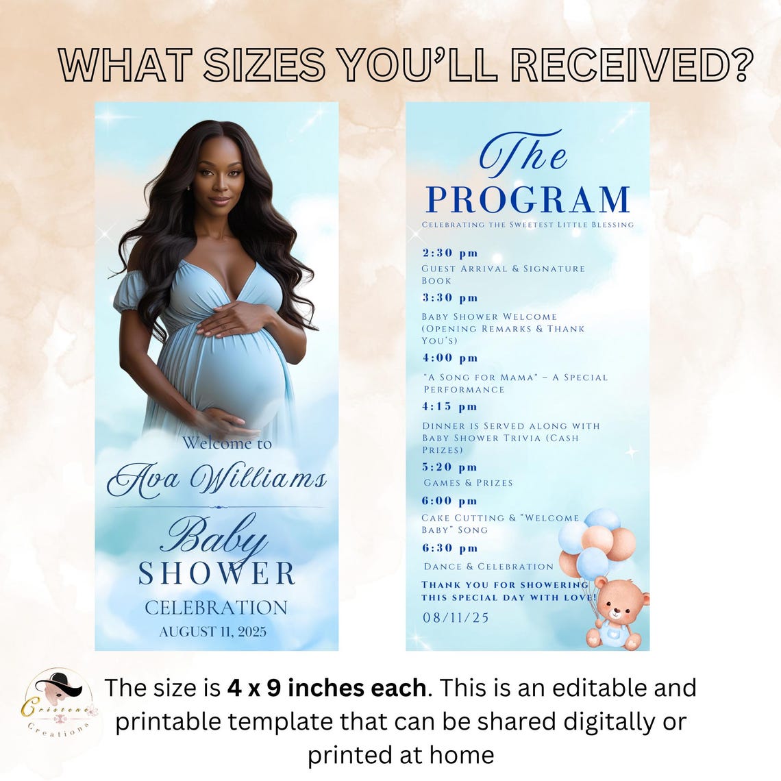 Baby Shower Program Template Blue With Photo It's a Boy Baby ...