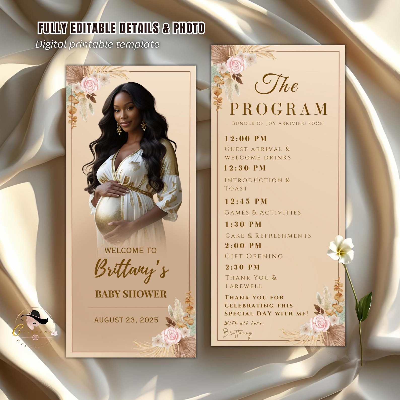 Editable Baby Shower Program Template Boho Neutral Baby Shower ...