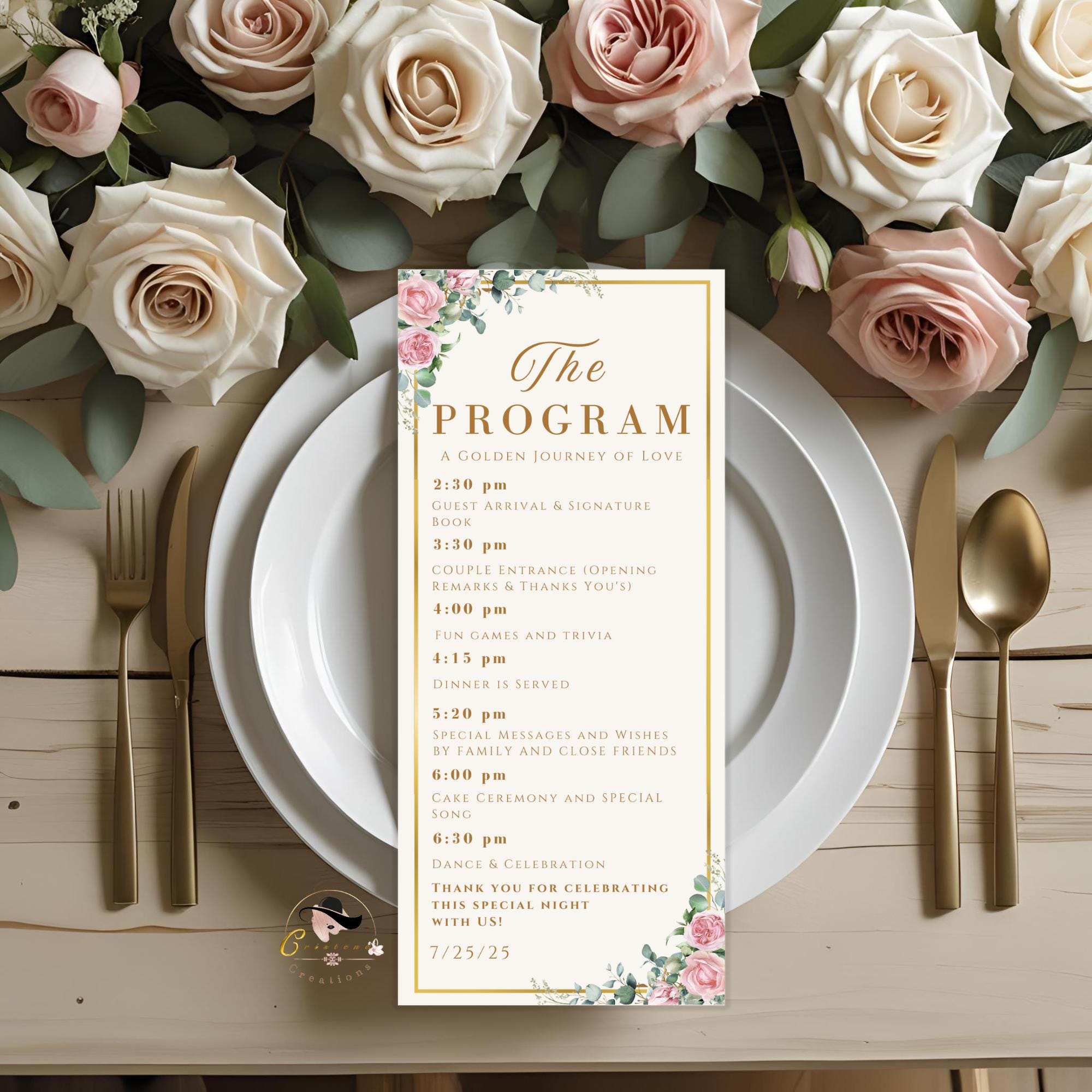 Golden Anniversary Program Template 50th Wedding Anniversary Program ...