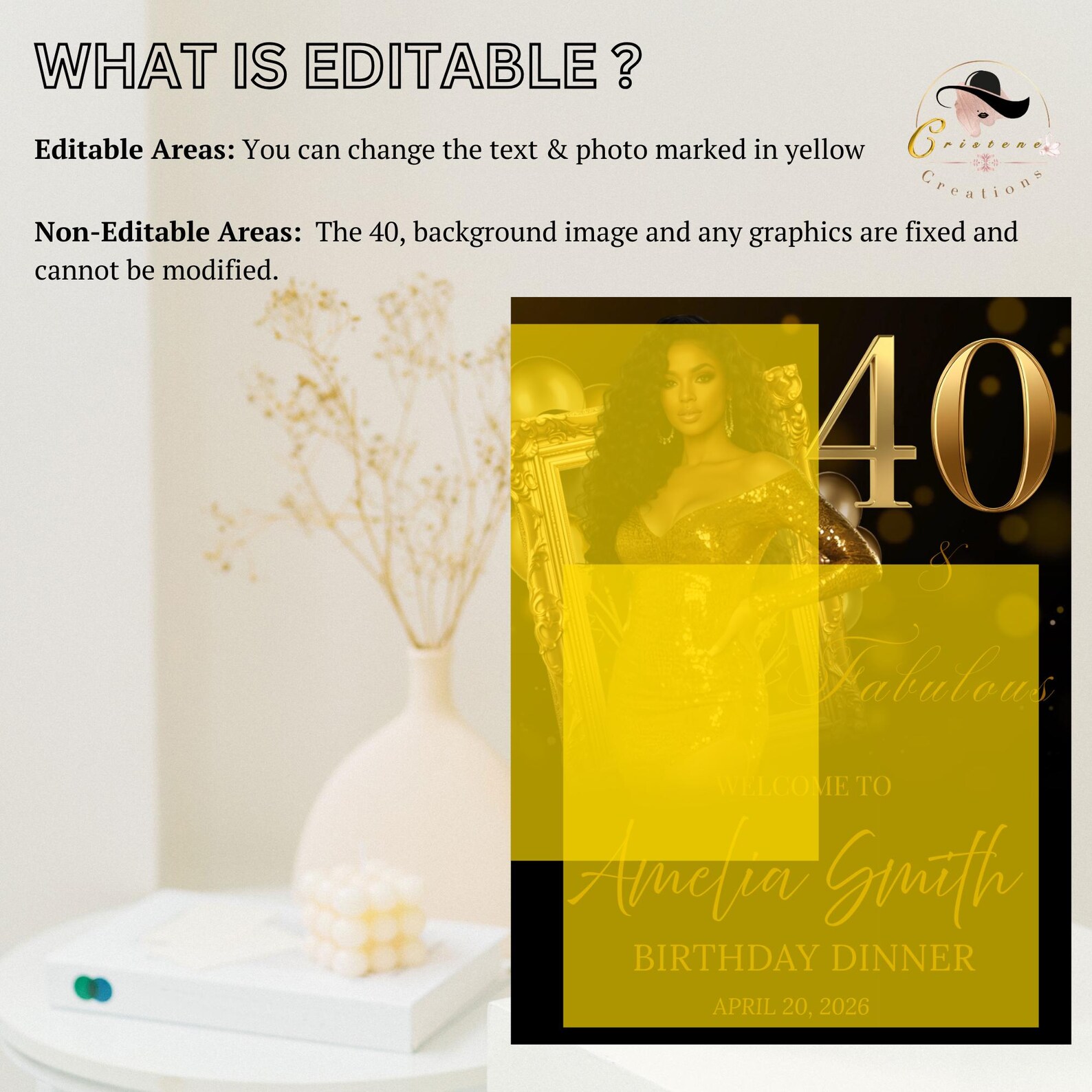 Black Gold 40th Birthday Welcome Party Sign, Dinner Entry Poster Sign ...