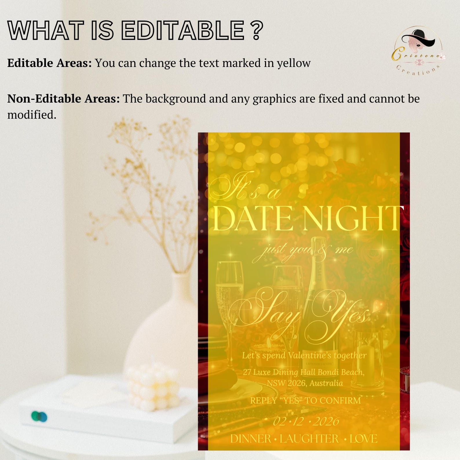 Digital Date Night Invitation Red Couple Dinner Date Invite, Romantic ...
