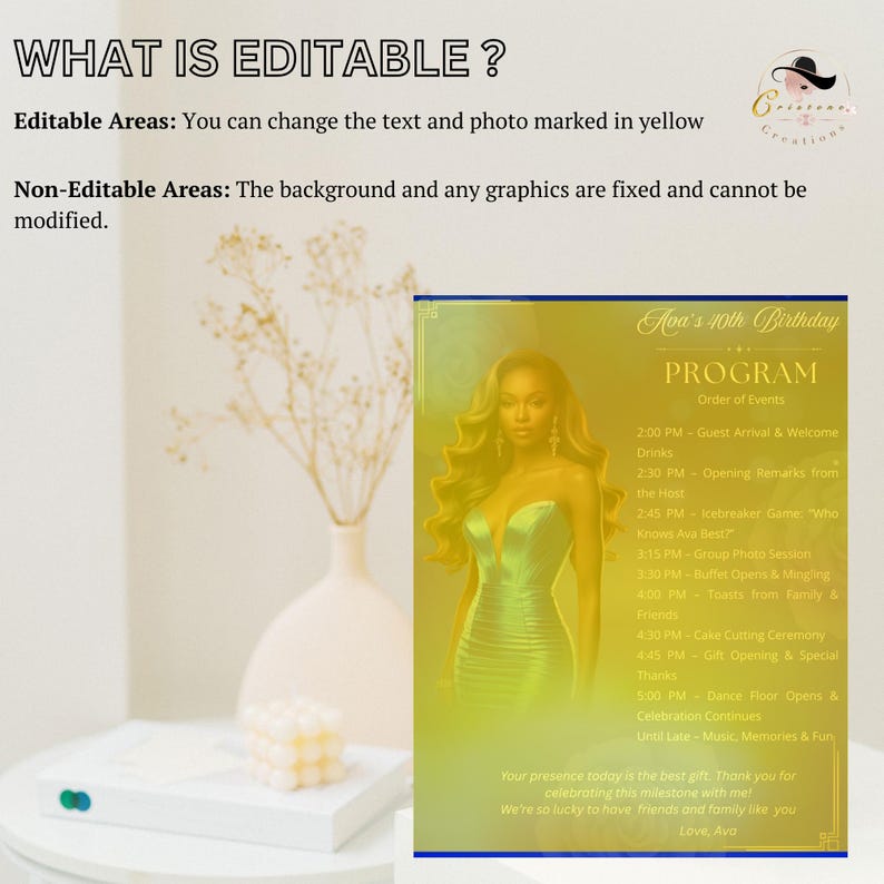 Retirement Program Card Template With Photo, Birthday Party Timeline ...