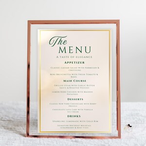 Elegant Gold White Menu Card Template, Wedding Menu Editable Birthday ...