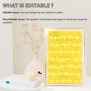 Elegant Gold White Menu Card Template, Wedding Menu Editable Birthday ...