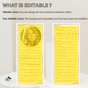 White Gold Program Card Template Birthday Dinner Party Program, Elegant ...