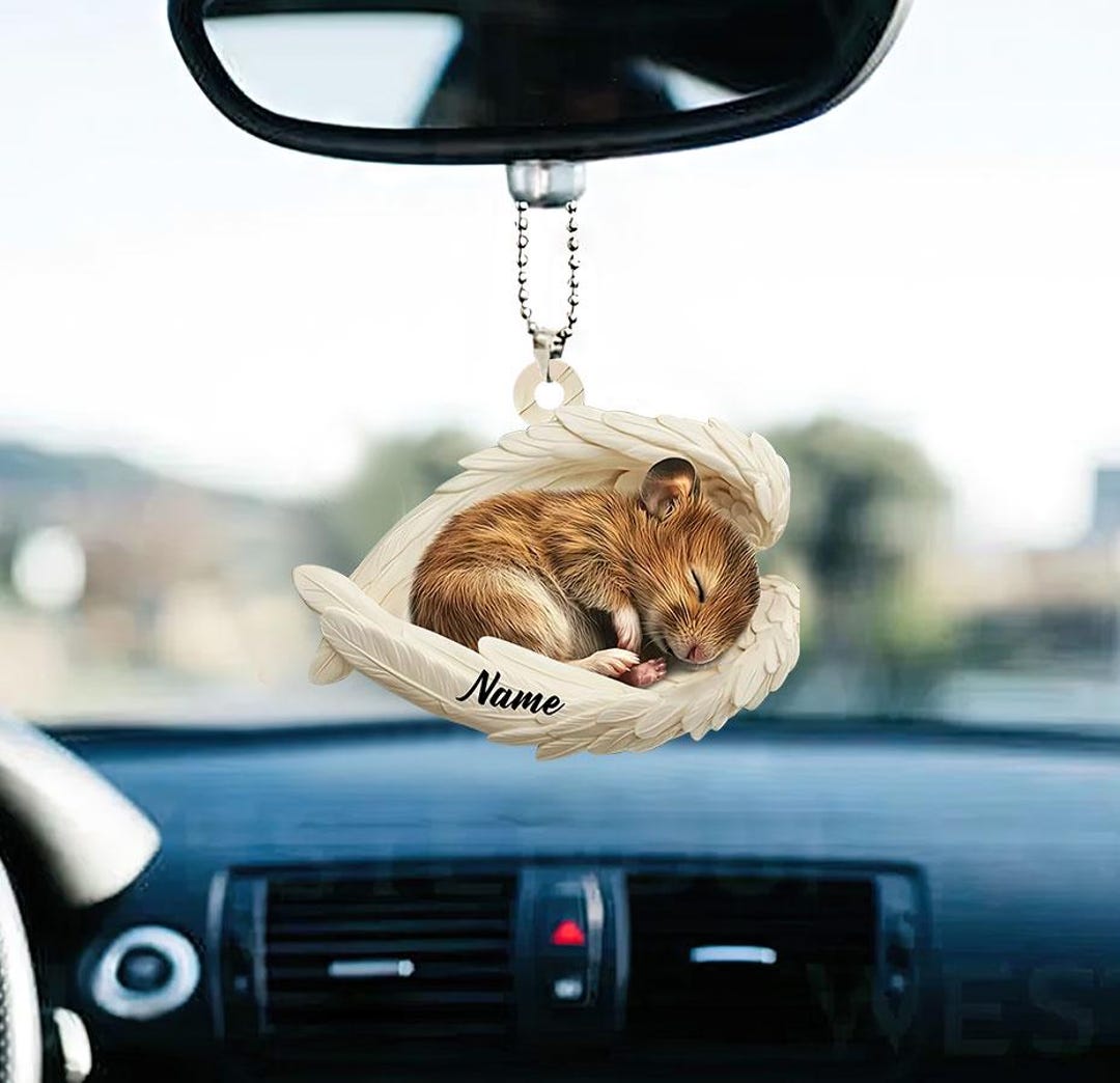 Personalized Hamster Sleeping in Angel Wings Hanging Ornament, Love ...