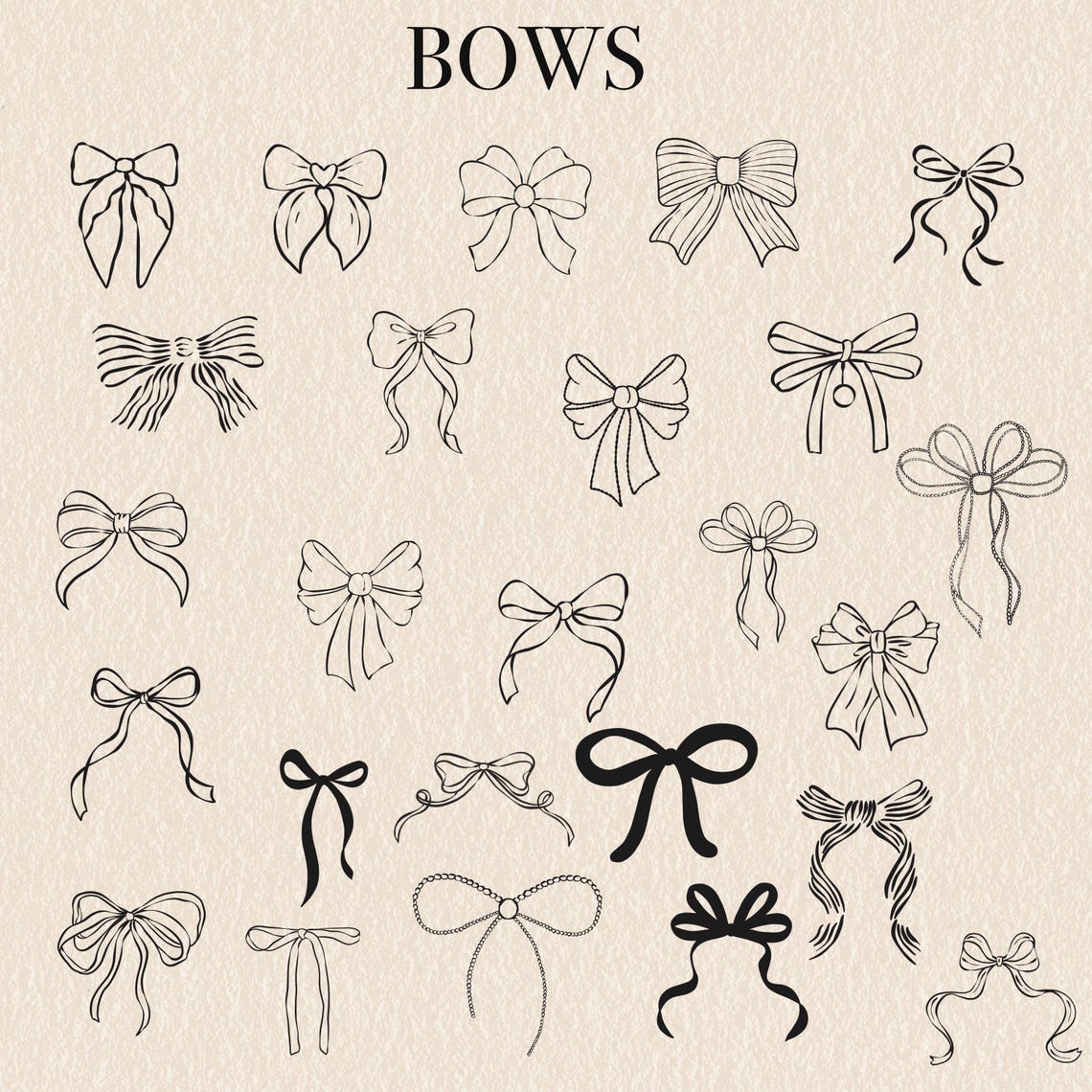 50 Hand Drawn Frames and Bows SVG PNG Bundle, Hand Drawn Borders ...