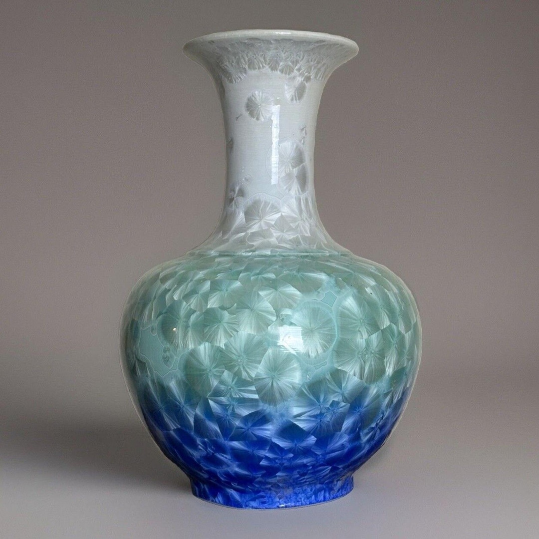 Vintage Chinese Porcelain Vase Shiwan Crystalline Glaze Vase 14 Tall - Etsy