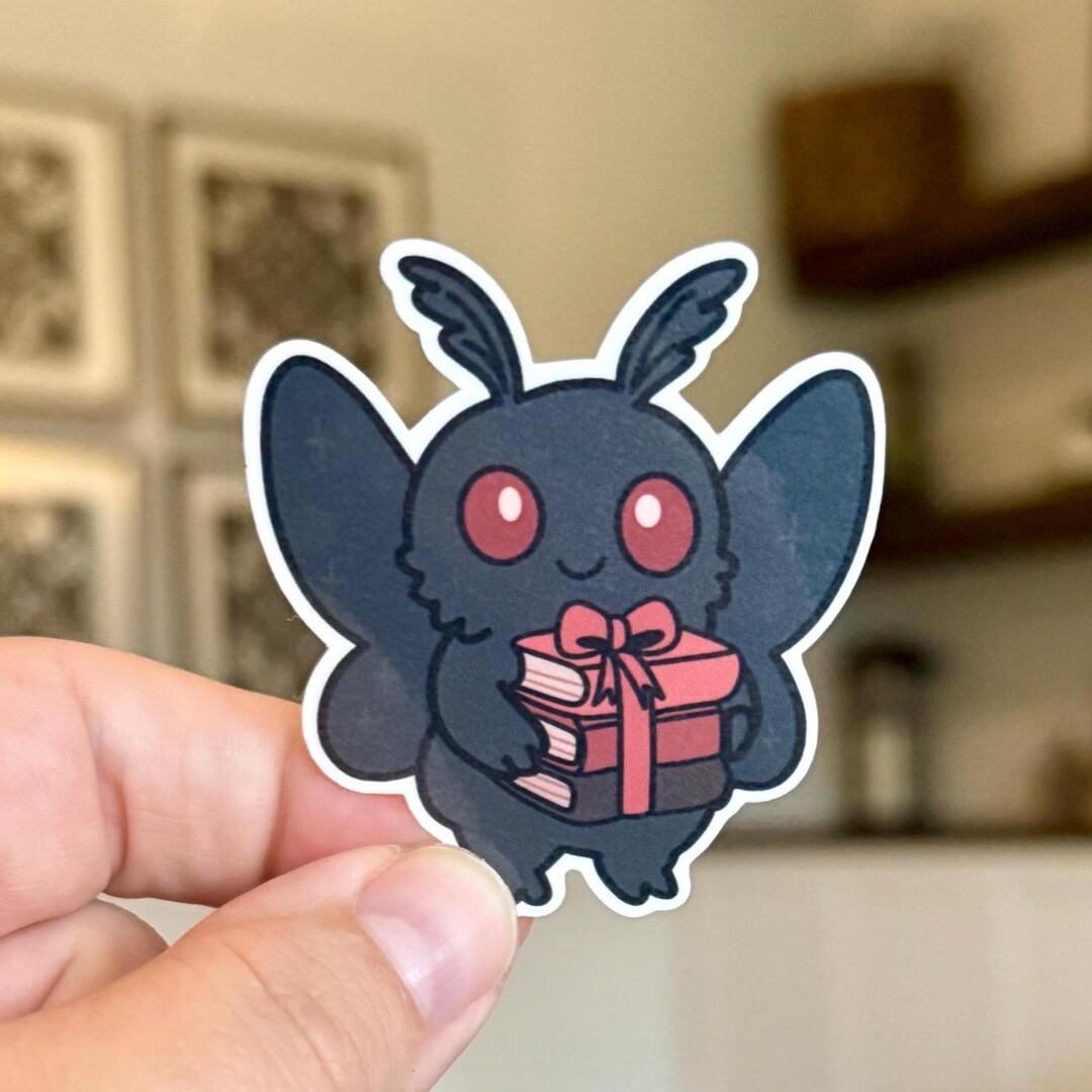 Cute Mothman With Books Cryptid Sticker | Bookish, Love, Reader, Smut ...