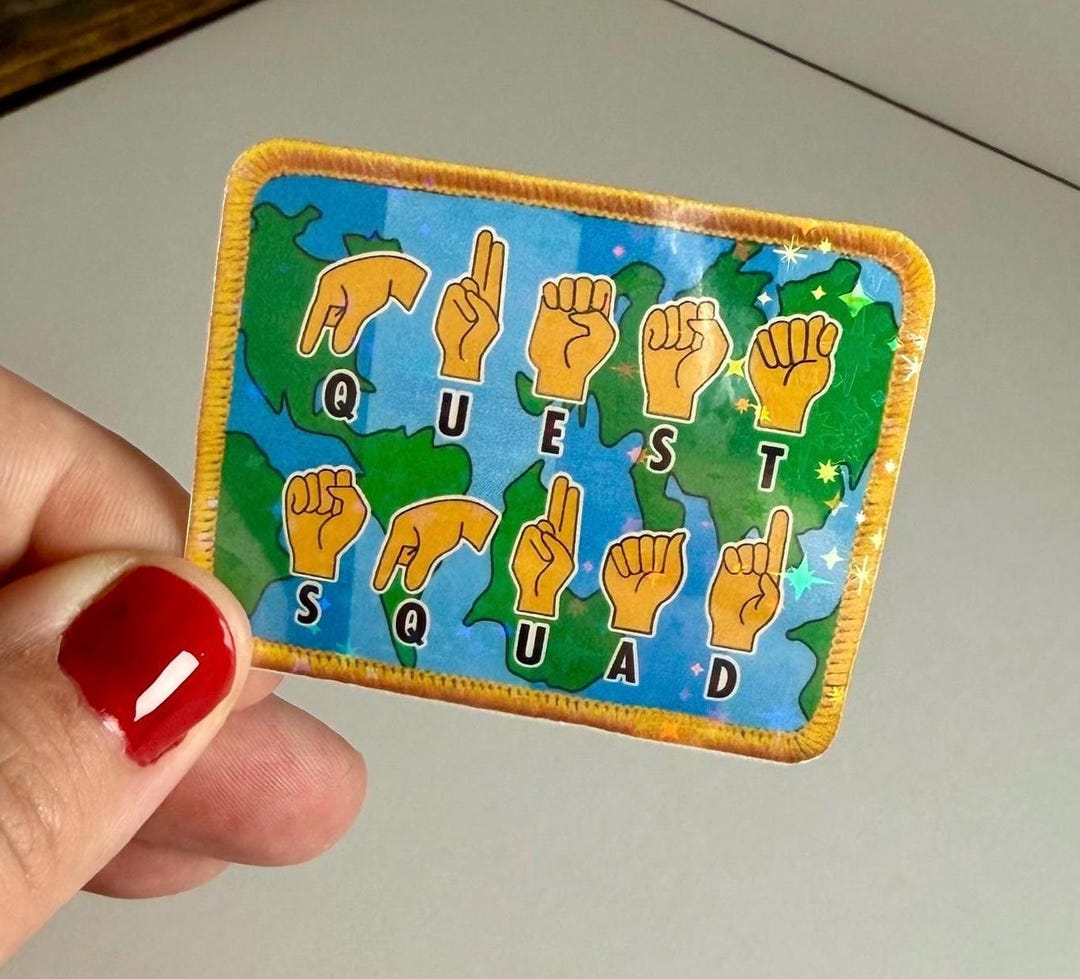 Quest Squad Sign Language Embroidered Patch Sticker, Onyx Storm, Fourth ...